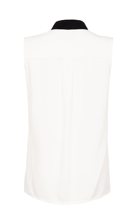 Bluza bez rukava sa kontrastnim reverima | Tiffany Production