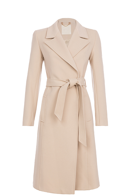 Ženski kaput dugih rukava sa pojasom za vezivanje | Tiffany Production